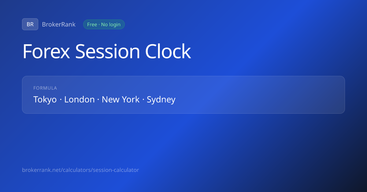 Forex Market Hours Clock (2026) — Live Session Times | BrokerRank